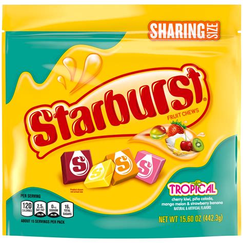 Starburst Tropical Fruit Chews Gummy Candy Sharing Size 15 6 Oz