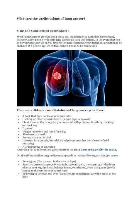 What Are The Earliest Signs Of Lung Cancer