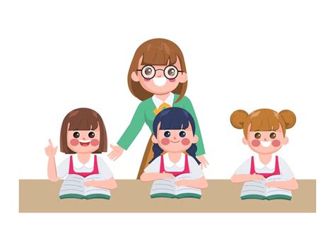 학생 다시 학교 교사와 교실에서 학생 무료 벡터
