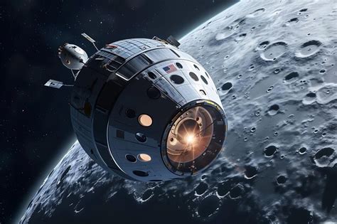 Premium Photo Orion Spacecraft In Lunar Orbit