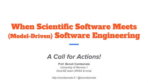 When Scientific Software Meets Model Driven Software Engineering Ppt