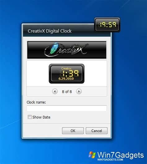 Cx Digital Clock Windows Desktop Gadget