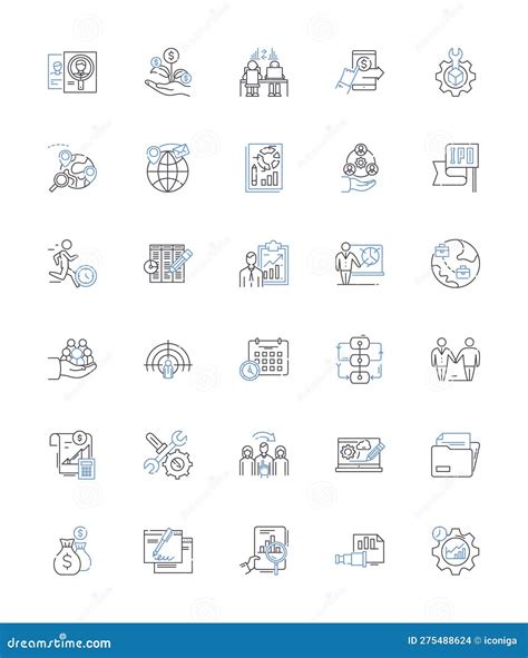 Investment Planning Line Icons Collection Diversification Asset