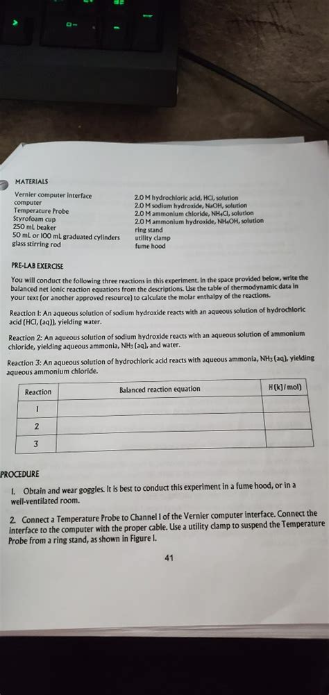 Solved Materials Vernier Computer Interface Computer
