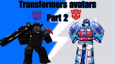 Roblox Transformers Avatar Ideas Part 2 Youtube