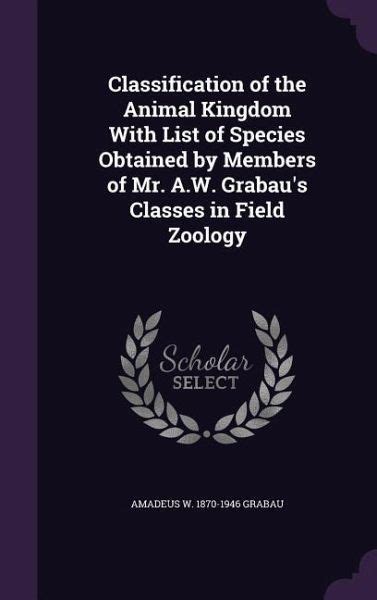 Classification Of The Animal Kingdom With List Of Species Obtained By