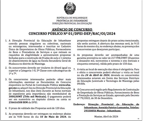 Presentation Of Proposals For The Construction Of Eight Classrooms And A Water Supply System At