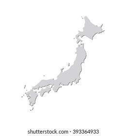 Grey Map Japan Stock Vector Royalty Free 295122359 Shutterstock
