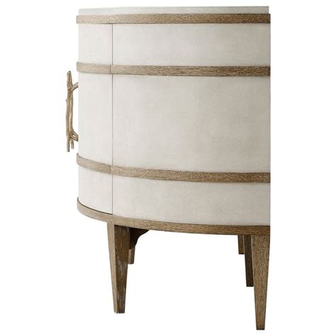 Theodore Alexander Corallo 6134 006chc Brandon Curve Ii Bowfront Cabinet With Embossed Leather