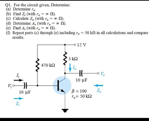 Solved Q1 For The Circuit Given Determine A Determine Chegg Com