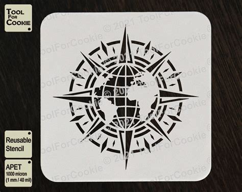Compass Stencil Etsy