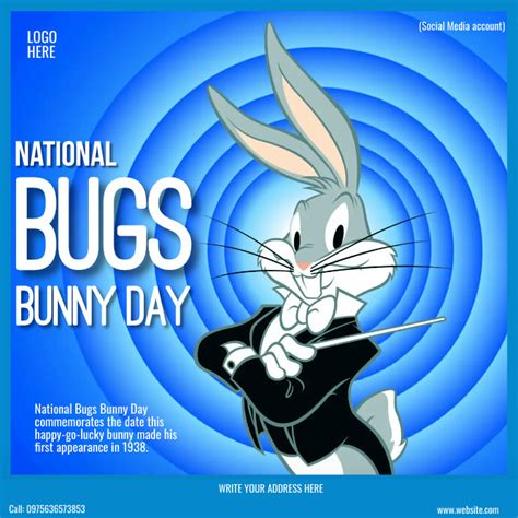 Plantilla De National Bugs Bunny Day Postermywall