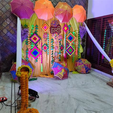 Complete Haldi Backdrop With Umbrella Haldi Backdrop Haldi Decor Mahendi Backdrop Wedding