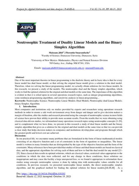 Neutrosophic Treatment Of Duality Linear Models And The Binary Simplex
