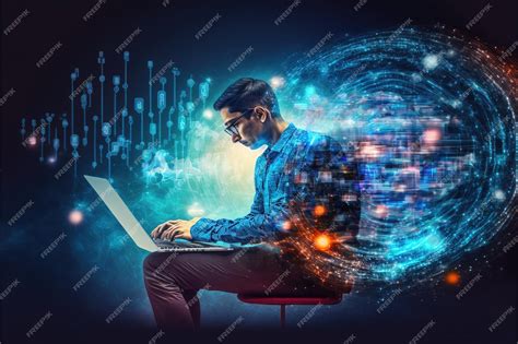 premium photo illustration of person in multiverse big data internet
