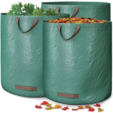 3 Pièces Sac De Jardin Réutilisable étanche Heavy Duty Grande Sacs Avec Poignées Sacs à Feuilles