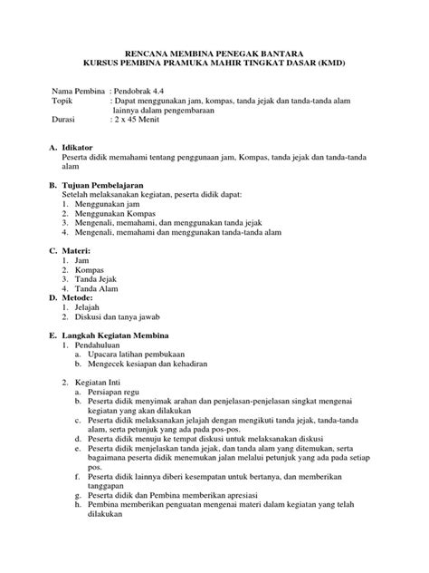 Rencana Membina Penegak Bantara Pdf