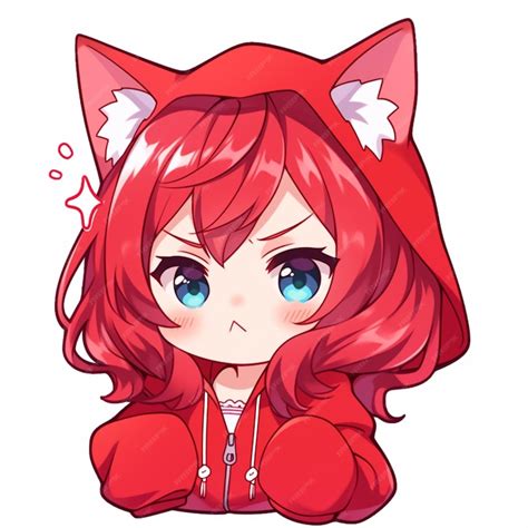 Premium Photo Anime Girl With Red Hair And Blue Eyes Wearing A Red