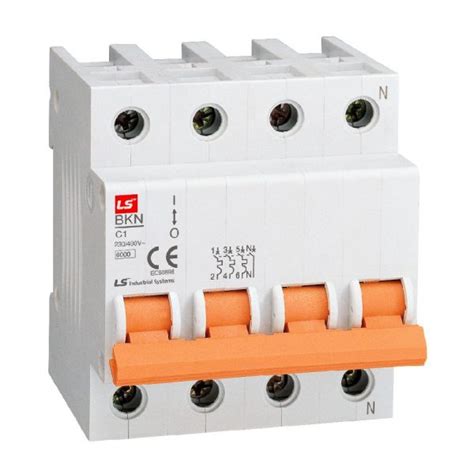 Buy MCB BKN-4P-C40, 4P, 6kA, C-Curve - 06140127R0 Online LS Electric