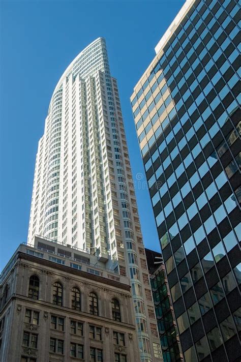 Low Angle Vertical Shot Of The Buildings In The Downtown Of Toronto