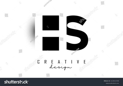 Hs Letters Logo Negative Space Design Stock Vector Royalty Free