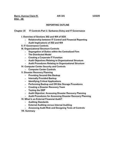 Reporting Outline Pdf