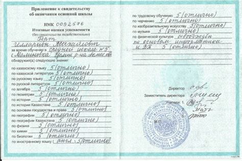 оценки свидетельства об окончании основной школы Фантазиум