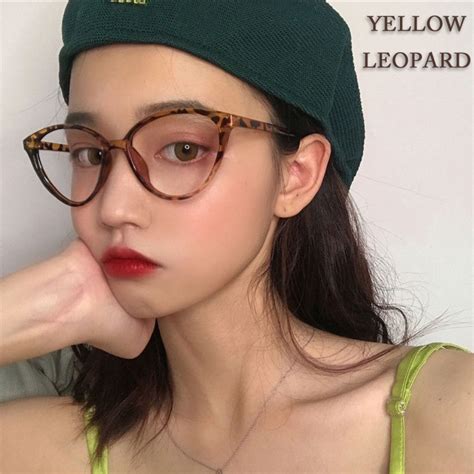 Kacamata Leopard Eyeglass Frames Leopard Cat Eye Anti Radiation Korean