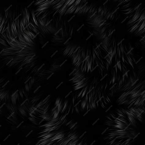 Premium Ai Image Seamless Pattern Black Fur Texture Natural Fur Ai