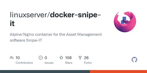 GitHub Linuxserver Docker Snipe It Alpine Nginx Container For The Asset Management Software