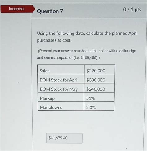 Solved Incorrect Question 7 0 1 Pts Using The Following