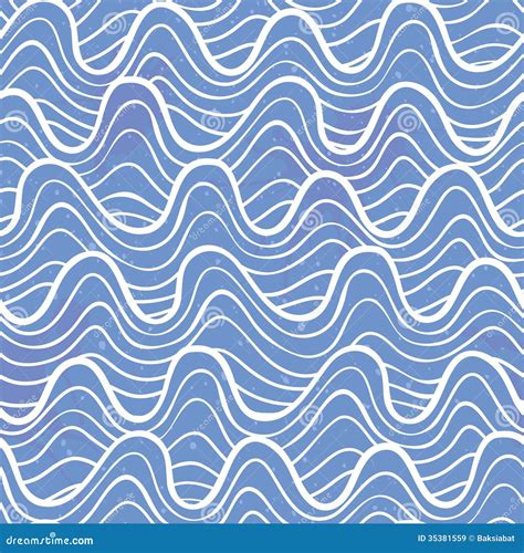Seamless Pattern With Ocean Waves Stock Vector Illustration Of