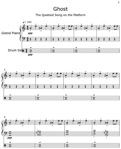 Ghost Sheet Music For Piano Drum Set