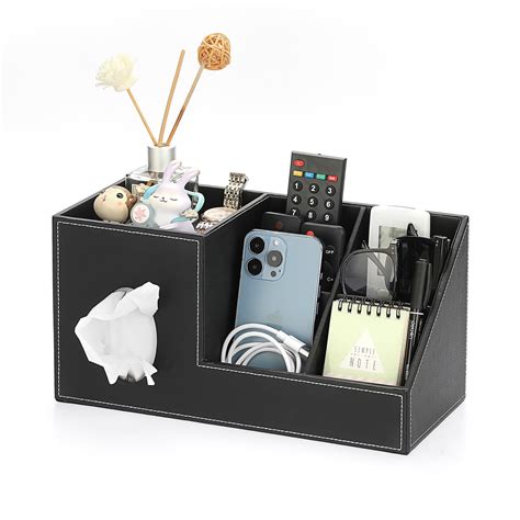 Sumnacon Tissue Box Cover Square PU Tissue Box Organizer Leather Tissue