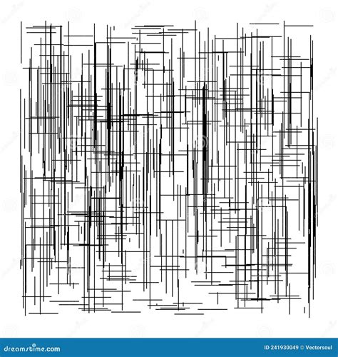 Grid Mesh Of Random Lines Reticle Grating Crosshatch Pattern Texture Stock Vector