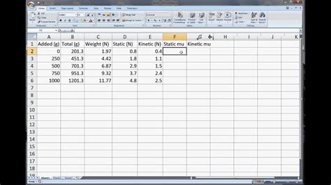 Friction Lab Spreadsheet Youtube