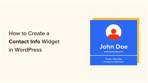 How To Create A Contact Info Widget In Wordpress Mambahosting
