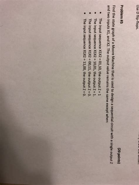 Solved Use D Flip Flops Problem Points Find The Chegg Com