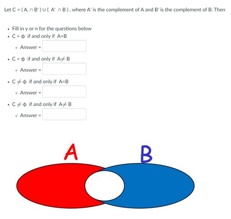 Solved Let C A B U AB Where A Is The Complement Of Chegg