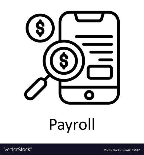 Payroll Outline Icon Design Royalty Free Vector Image