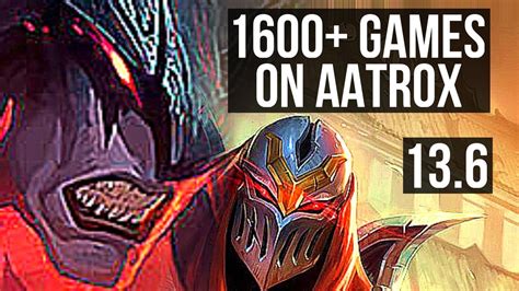 Aatrox Vs Zed Mid 1600 Games 13m Mastery 9314 Godlike Kr