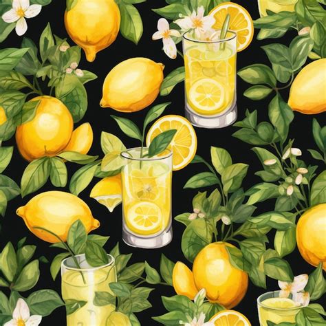 Premium Ai Image Lemonade Background Pattern