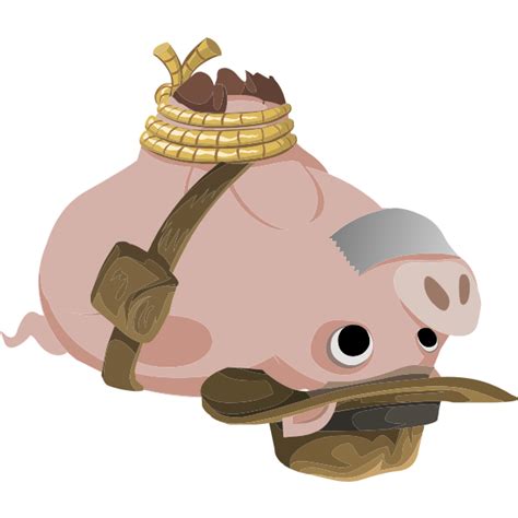 Vector Illustration Of Pig Upside Down Free Svg