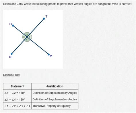 Solved Diana And Joby Wrote The Following Proofs To Prove