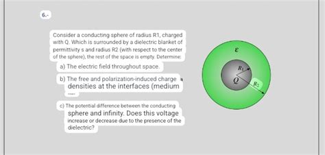 Solved 6.-Consider a conducting sphere of radius R1, | Chegg.com