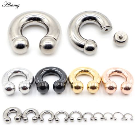 Alisouy 1pc Big Large Size Captive Bead Nose Ring Ear Plug Expander