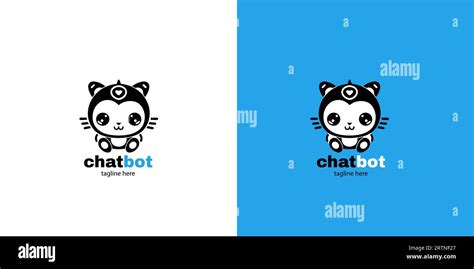 Robot Cat Chatbot Head Icon Sign Design Vector Illustration On White