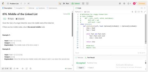 leetcode python linkedlist twopointers coding 100daysofcode