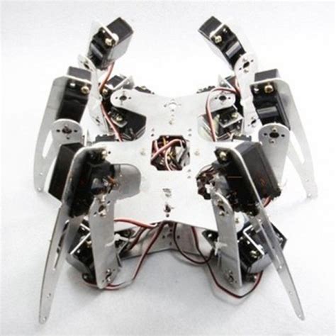 Silver Alum Alloy Hexapod Spider Six Legs Robot Frame Kit Matt 3DOF