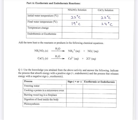 Answered Part A Exothermic And Endothermic Bartleby